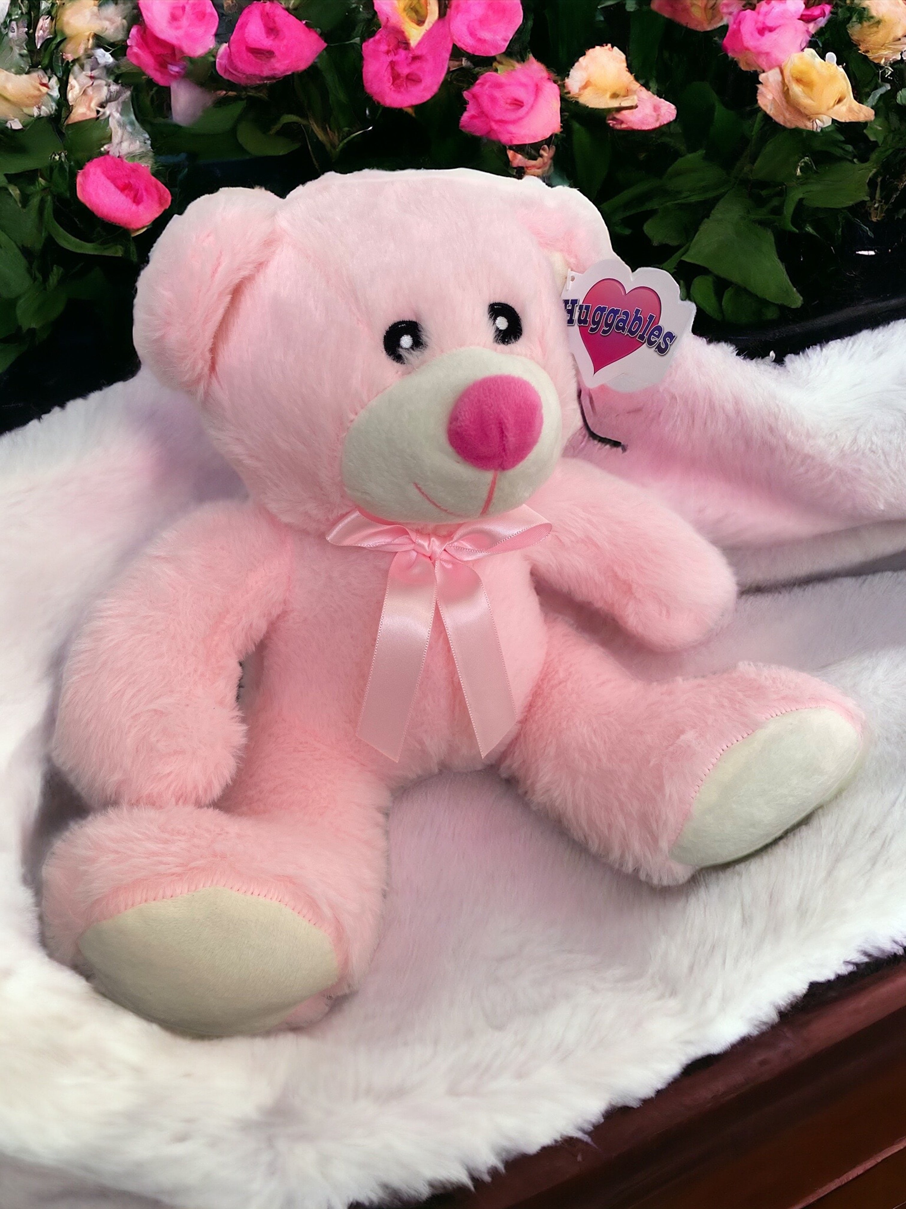 Teddy bear pink and white store